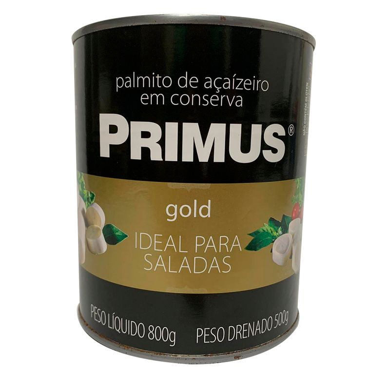 Palmito Primus Gold Lata 500g - Soares Atacado Distribuidor