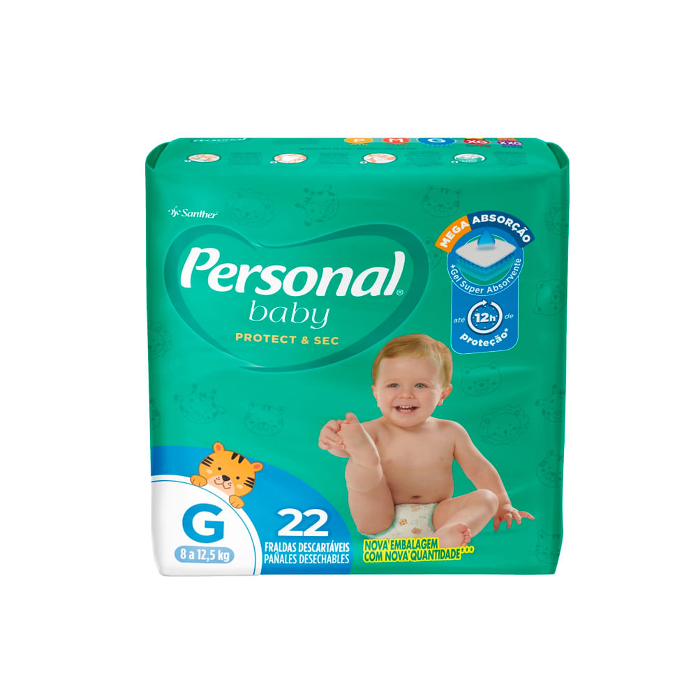 Fralda Descartável Personal Jumbo G 22 unidades - Soares Atacado ...